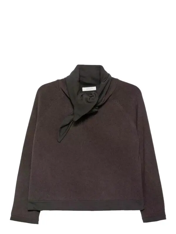 JCSOPHIE Poppy Scarf-detail Raglan-sleeve Sweater - Brown