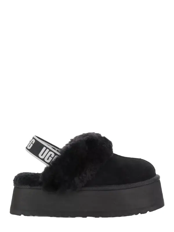 UGG Shearling-trim Platform Slippers - Black