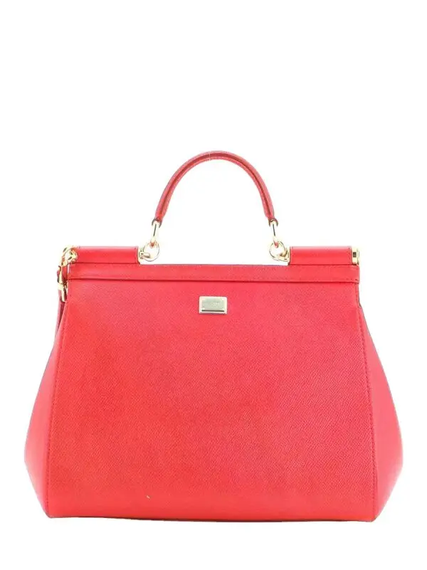 Dolce & Gabbana Miss Sicily Printed Leather Medium Satchel - Red
