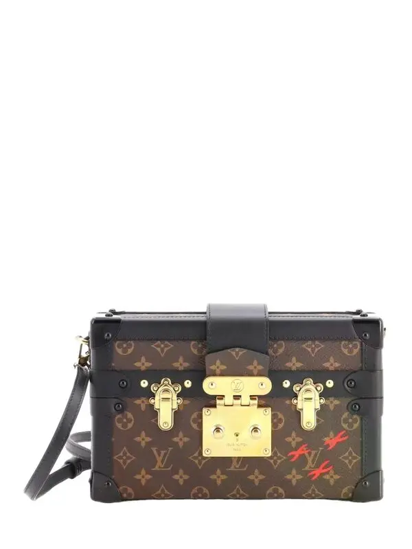 LOUIS VUITTON Petite Malle Handbag Monogram Canvas Clutch Bag - Brown
