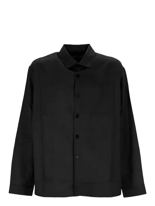 ROSE BURRITO Button-front Overshirt Jacket - Black