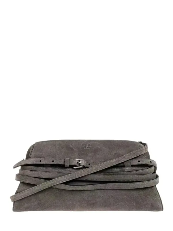 Moschino Large Tie Me Clutch Bag - Grey