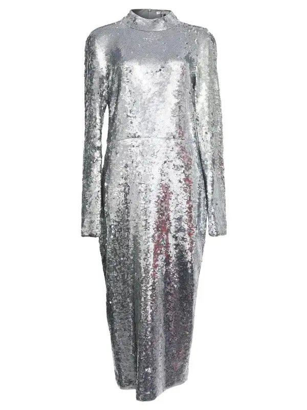 Veronica Beard Nila Sequined Midi Dress - Silver
