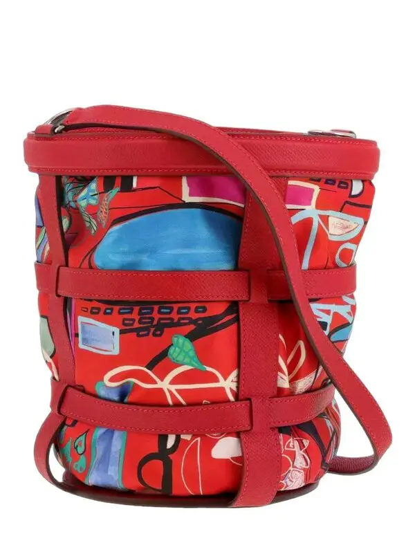 Hermès Musardine Abstract-print Bucket Bag - Red
