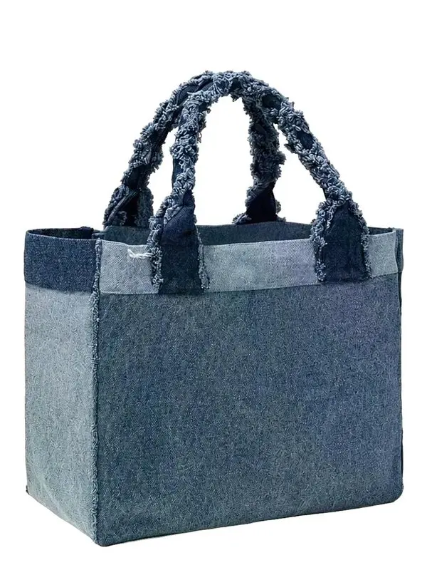 GANNI Trapeze Denim Shopper - Blue