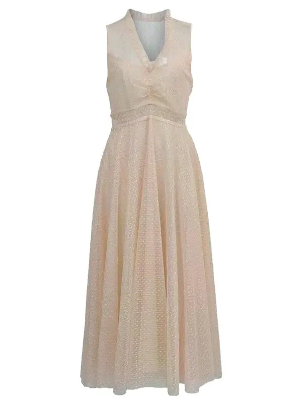 Sandro Cassy Ruffled Dress - Neutrals