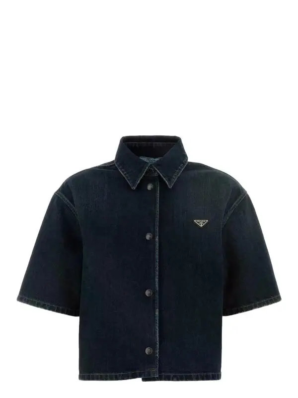 Prada Short-sleeved Denim Shirt - Blue