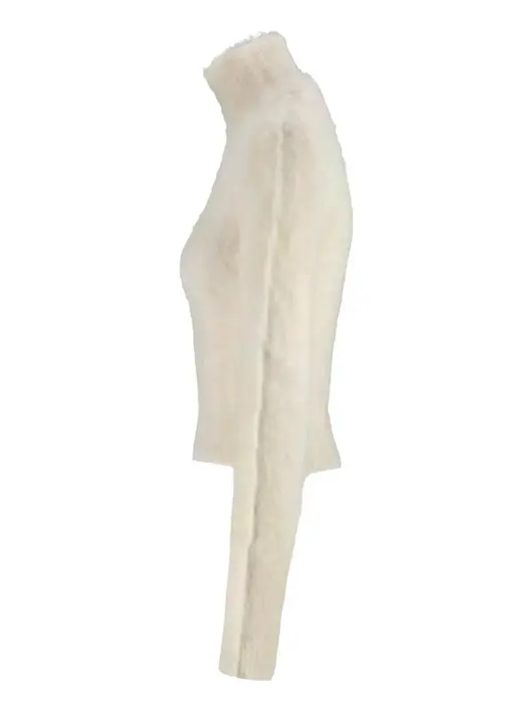 DONDUP Fuzzy-knit Roll-neck Sweater - Neutrals