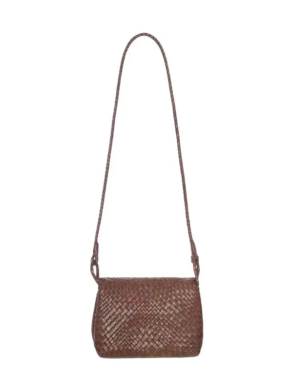 IBELIV Woven Leather Cross Body Bag - Brown