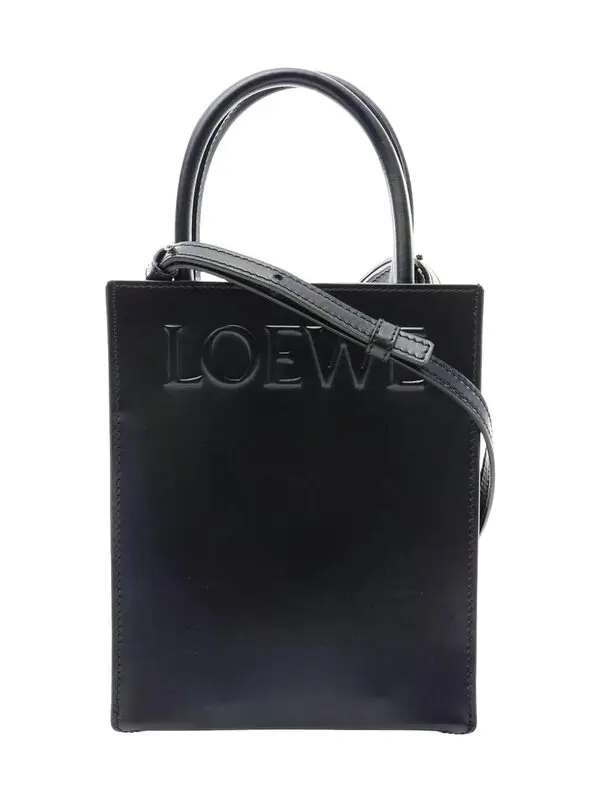 Loewe 2023-2026 Leather Standard A5 Tote Satchel - Black