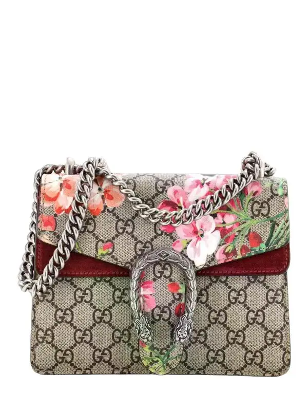 Gucci Dionysus Bag Blooms Print Gg Coated Canvas Mini Shoulder Bag - Brown