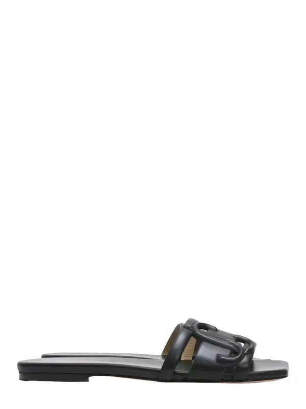 JIMMY CHOO Laran Leather Slides - Black