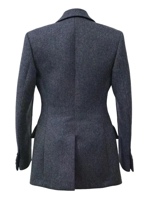 Prada Herringbone Wool Single-breasted Blazer - Grey