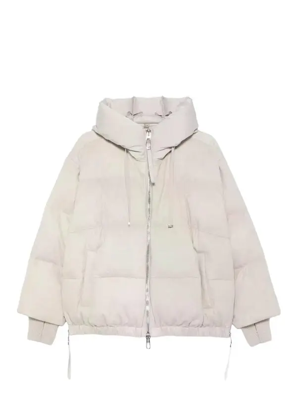 DUNO Quilted Hooded Puffer Jacket - Neutrals