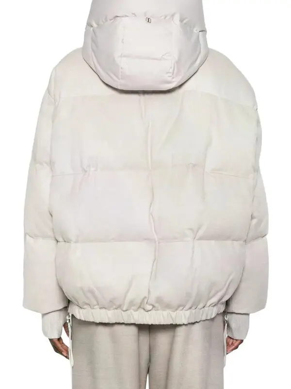 DUNO Quilted Hooded Puffer Jacket - Neutrals