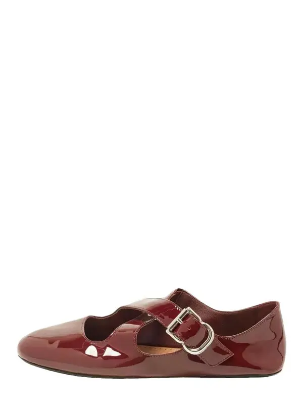 Alaïa Criss-cross Strap Patent Leather Ballet Flats - Red