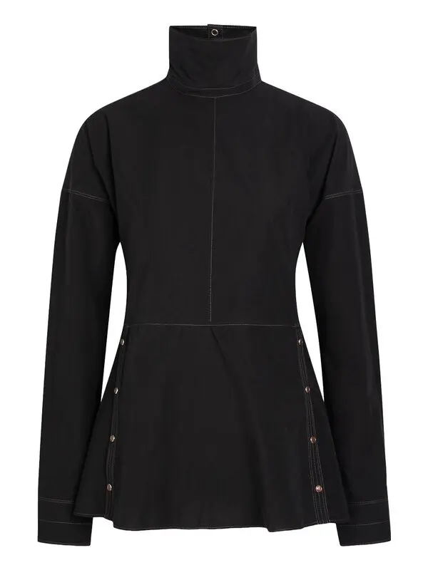 LEMAIRE Press-stud Cotton-crepe Top - Black