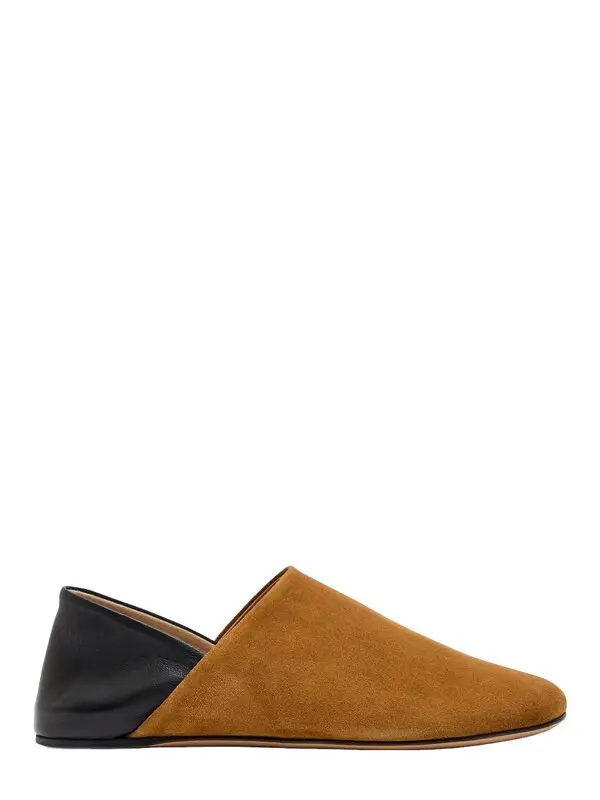 JW Anderson Suede And Leather Babouche Flats - Camel