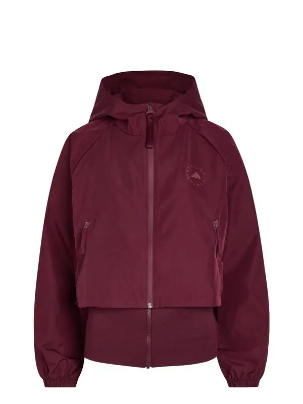 Stella McCartney Adidas X Layered Hooded Shell Track Jacket - Maroon