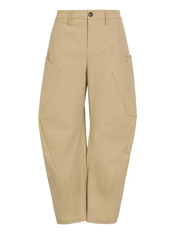 High Greece Barrel-leg Jersey Trousers - Beige