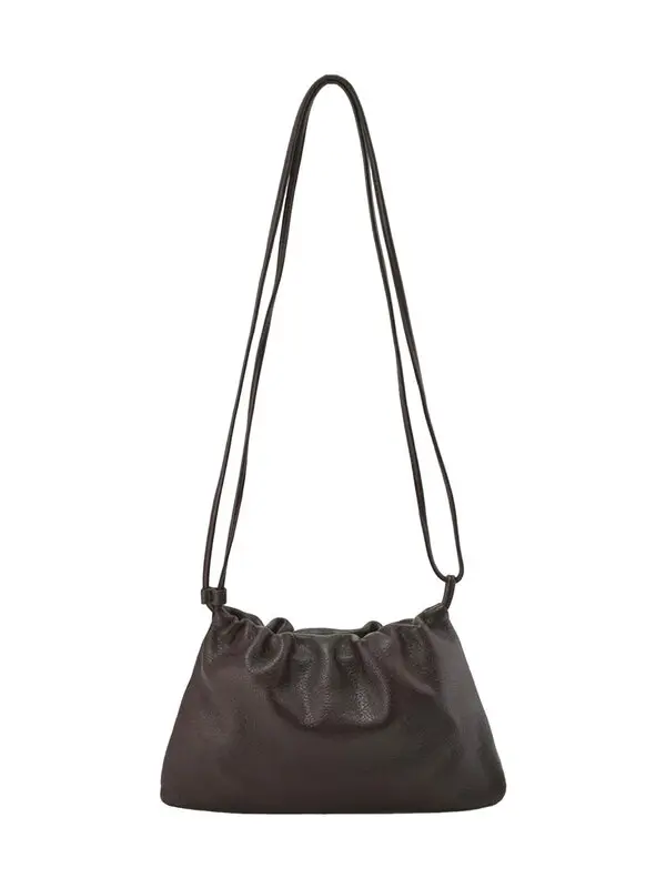FRONT ROW SHOP Adjustable Mini Cloud Clutch - Brown