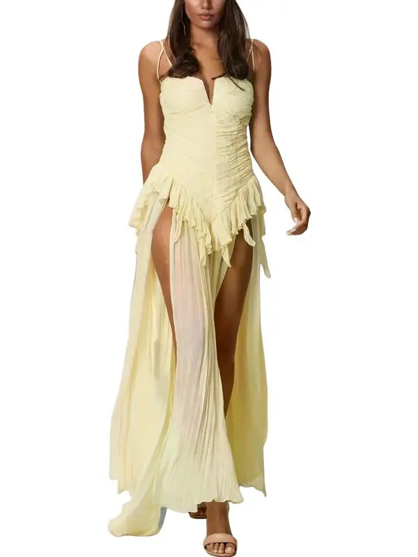 NORINA ST Diada 2.6 Ruffled Ruched Maxi Dress - Yellow