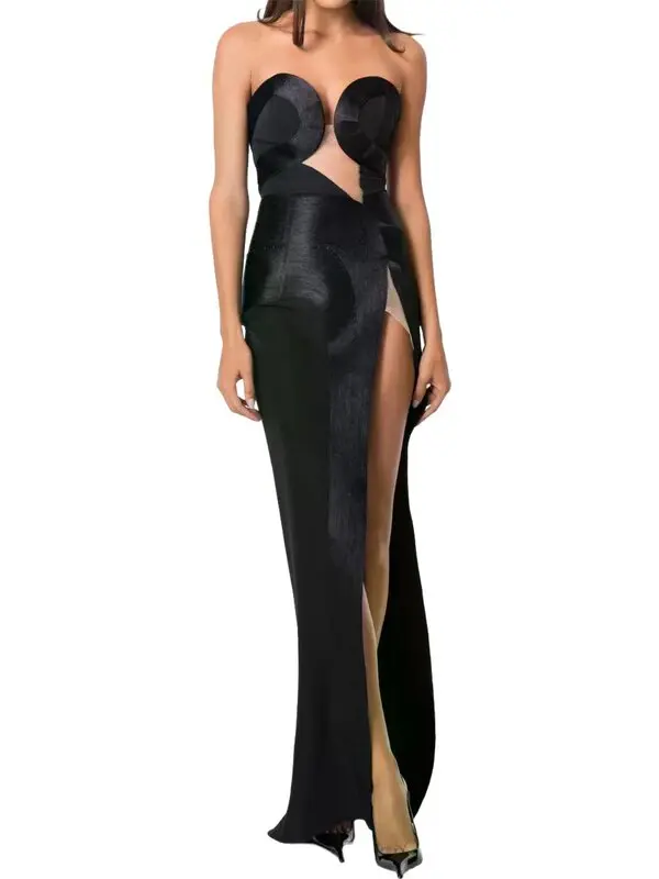 NORINA ST Misha Strapless Panelled Maxi Dress - Black