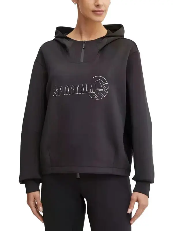 SPORTALM Logo-print Zip-neck Hoodie - Grey