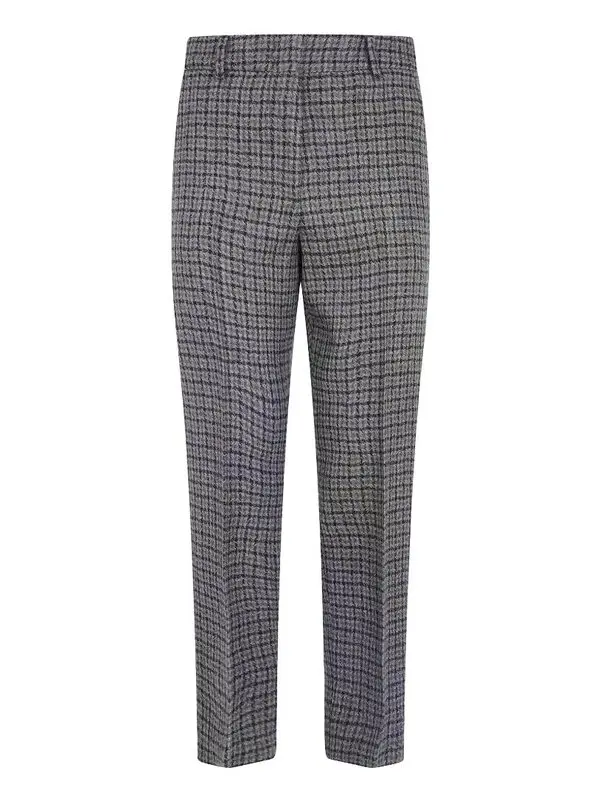 Seventy Check Tailored Trousers - Grey