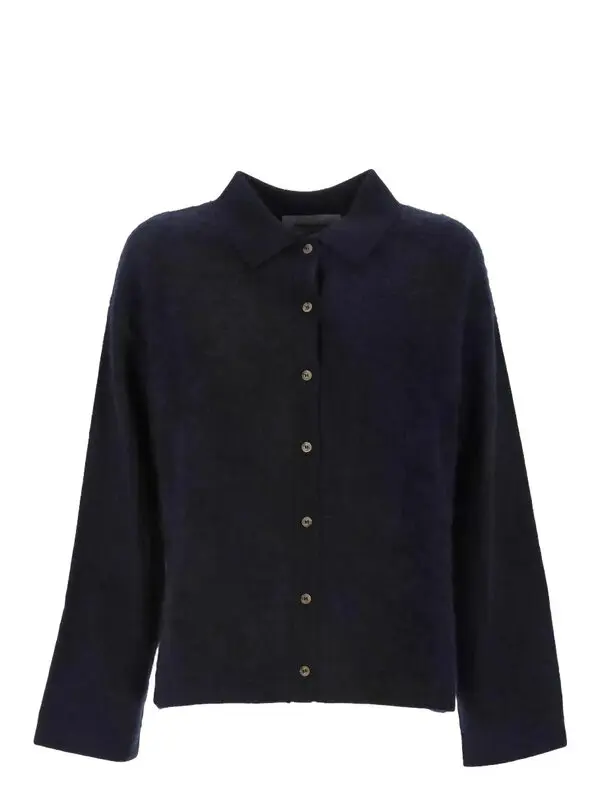 Soft Goat Button-fastening Shirt - Blue