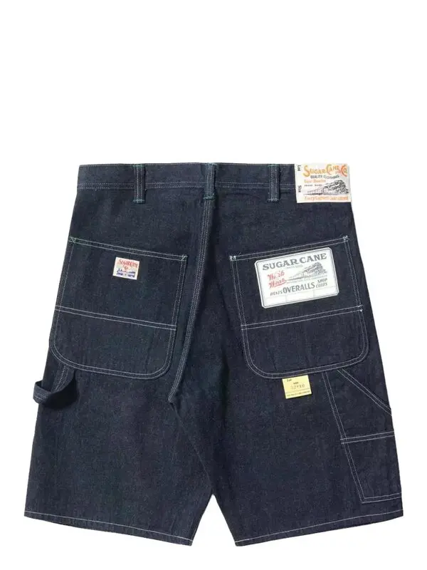 SUGAR CANE JEANS Contrast-stitch Carpenter Shorts - Blue