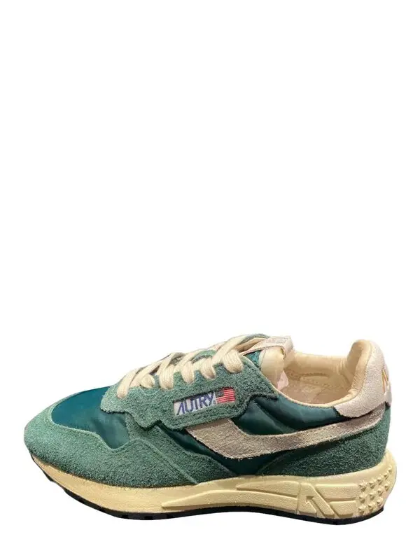 AUTRY Reelwind Cracked-effect Panelled Sneakers - Green