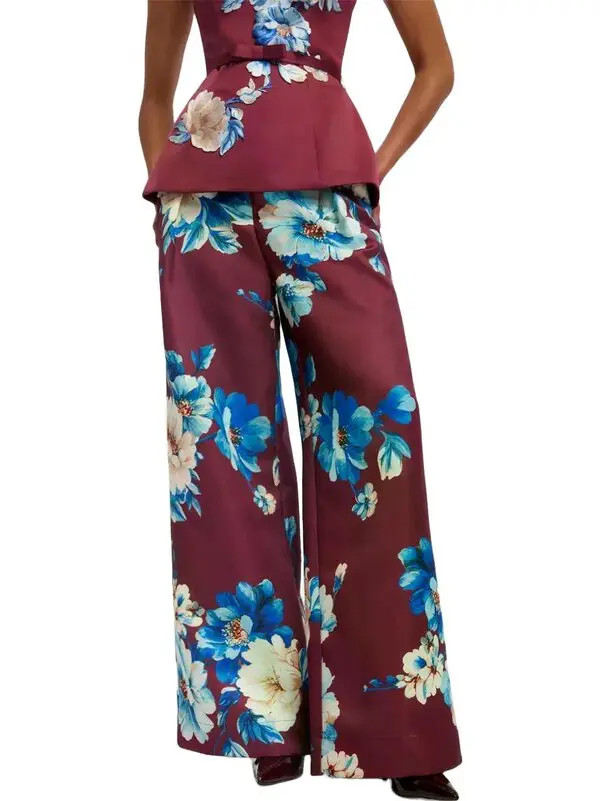 LEO LIN Elisha Floral-print Trousers - Red