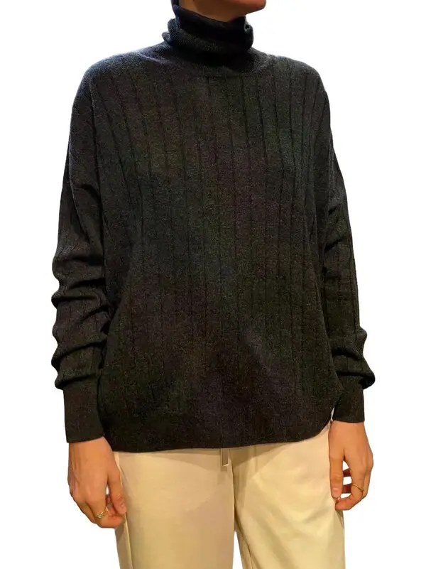 GRAN SASSO Ribbed-knit Roll-neck Sweater - Grey