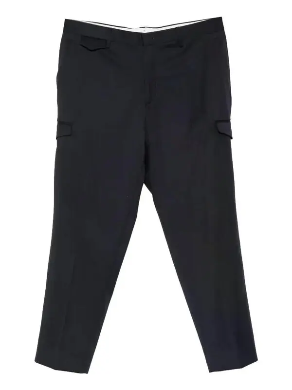 BRIGLIA 1949 Cropped Virgin Wool Cargo Trousers - Blue