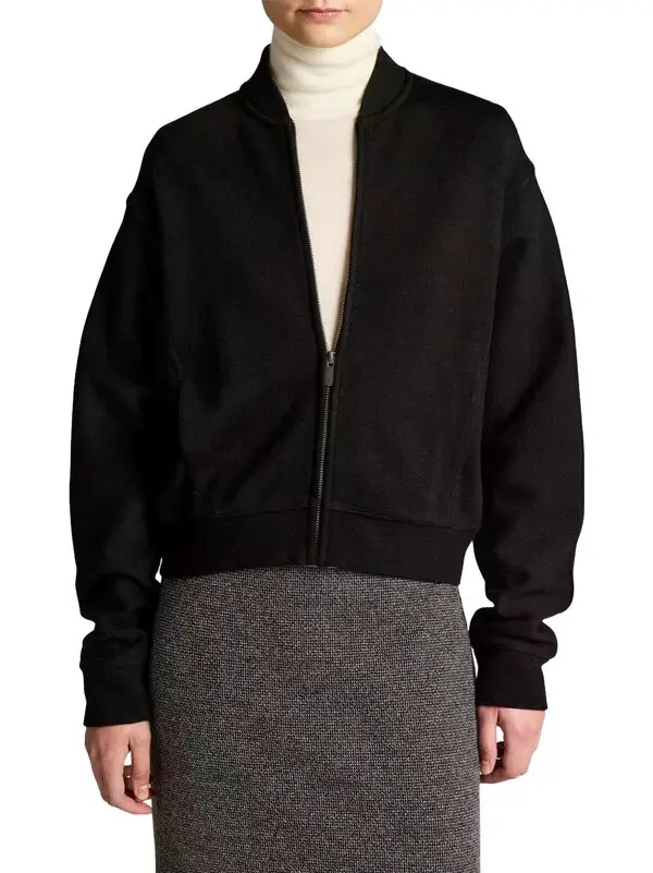 Vince Ponte-knit Bomber Jacket - Black