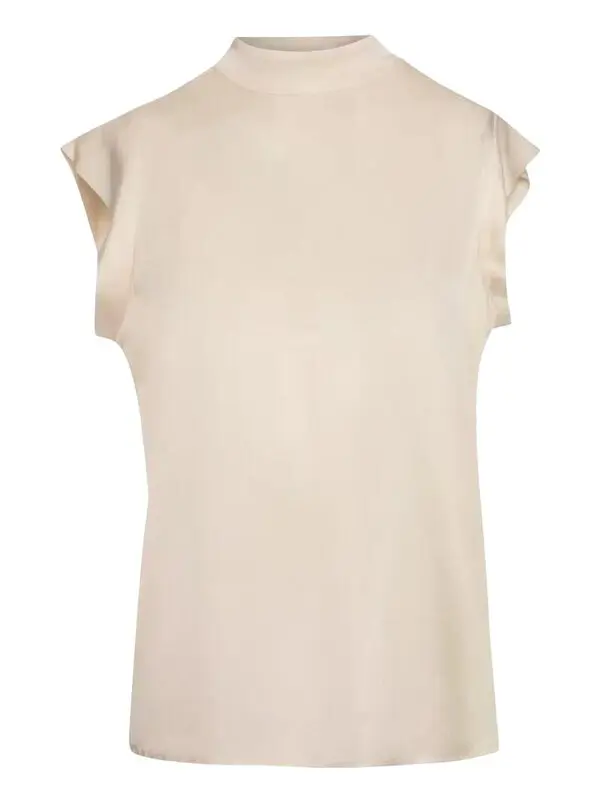 FRACOMINA Satin-finish Sleeveless Blouse - Neutrals