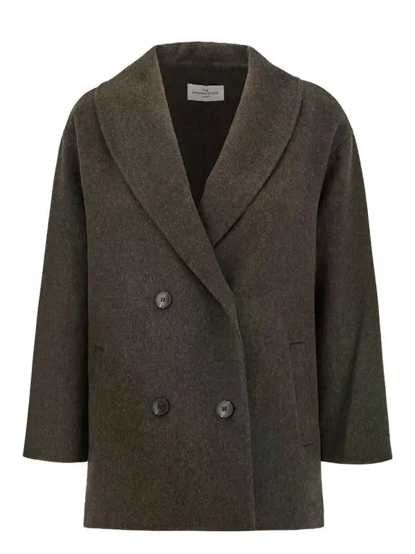 THE DYNAMIS STUDIO Double-breasted Shawl-lapel Coat - Grey