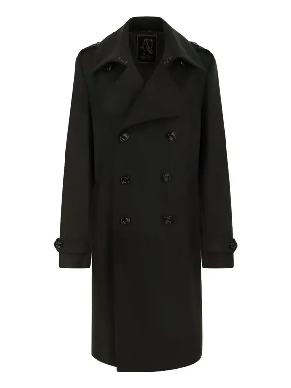 SEALUP Double-breasted Trench Coat - Black