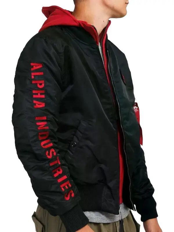 Alpha Industries Ma-1 D-tec Logo-print Hooded Bomber Jacket - Black