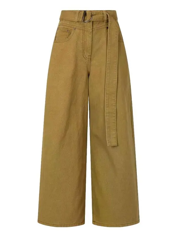 STUDIO TOMBOY Belted Wide-leg Jeans - Neutrals
