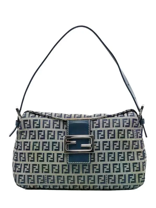 Fendi Zuchino Double Flap Shoulder Bag - Grey