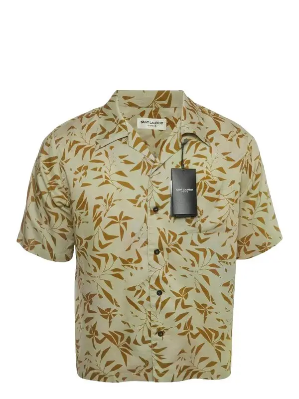 Saint Laurent Palm Tree-print Shirt - Grey