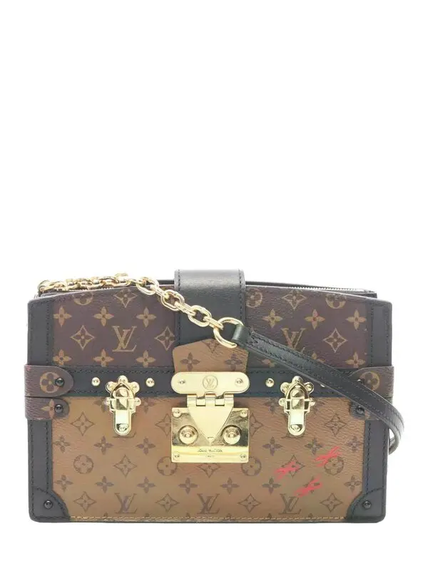 LOUIS VUITTON 2018-2026 Monogram Reverse Trunk Clutch Crossbody Bag - Brown