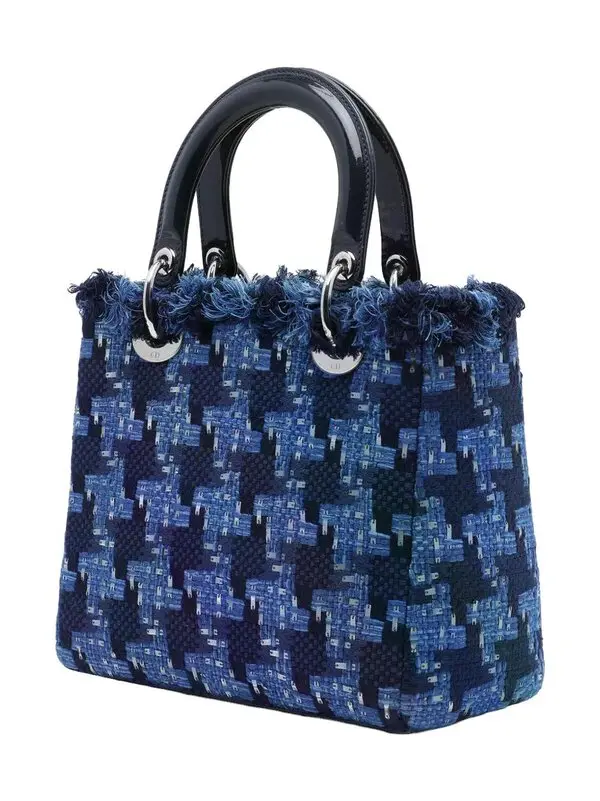 Dior 2013 Medium Tweed Lady Satchel - Blue