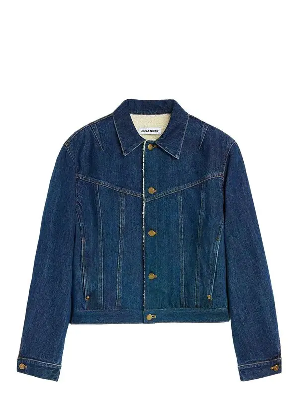 JIL SANDER Fleece-lined Denim Jacket - Blue