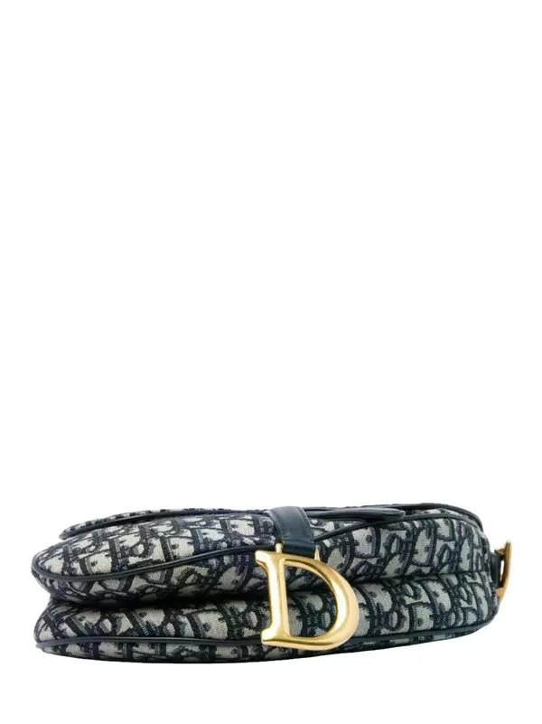 Dior Oblique Canvas Saddle Shoulder Bag - Blue