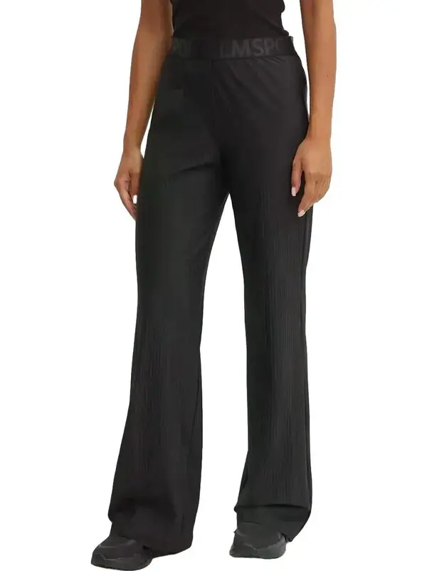 SPORTALM Logo-waistband Ribbed Trousers - Black