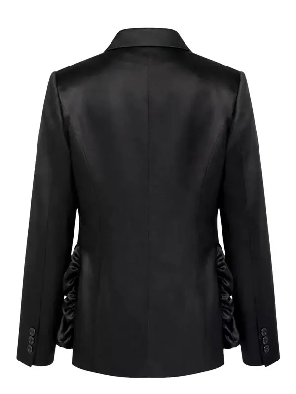 Comme Des Garçons Ruffled Satin Blazer - Black