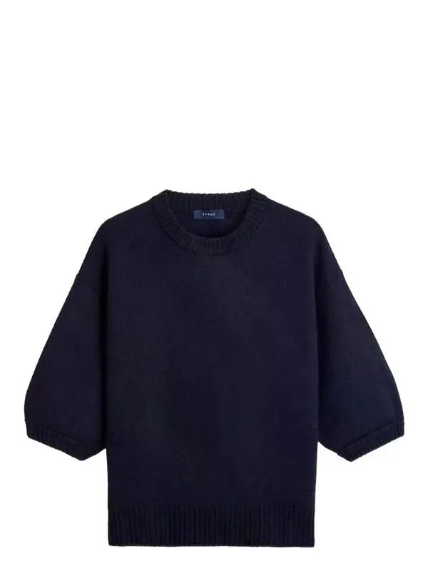 Soeur Lise Short-sleeve Sweater - Blue